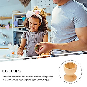 Gadpiparty Breakfast Egg Cup 12pcs Wooden Egg Cups, Unfinished Wood Decor Egg Holder DIY Blank Unfinished Wooden Egg Stands Egg Tray Container for Kids Arts and Crafts Egg Cups