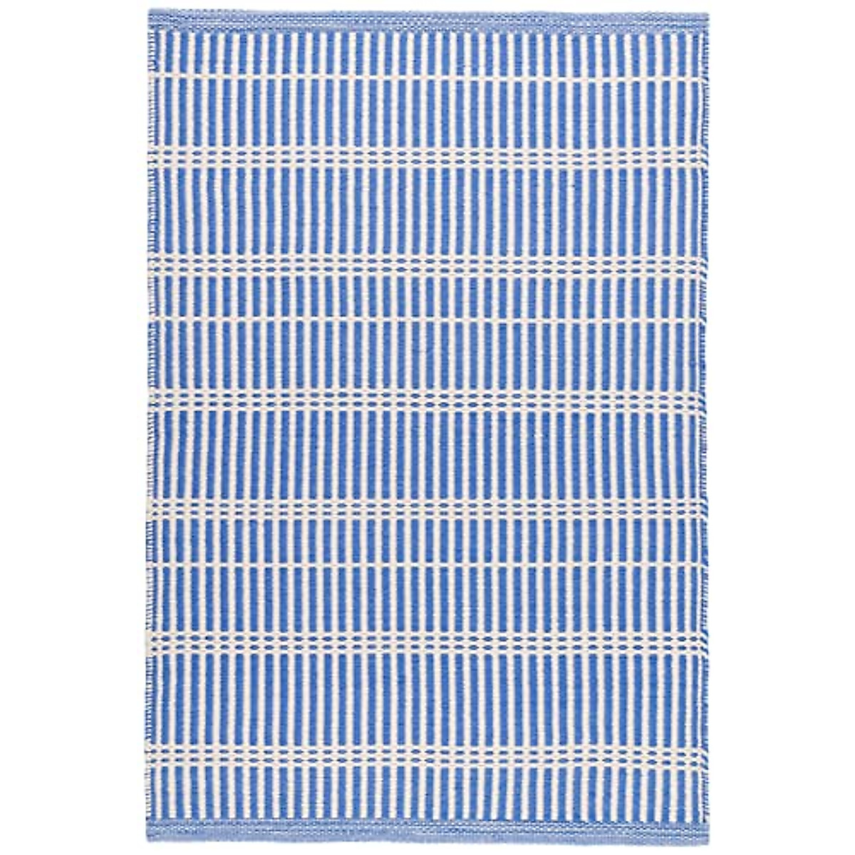 Dash and Albert Marlo French Blue Handwoven Indoor/Outdoor Rug, 8 X 10 Feet, Blue Stripe Pattern
