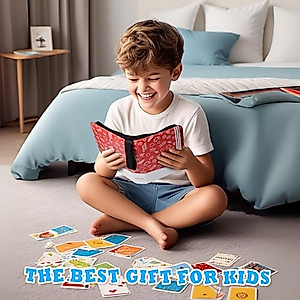 Tenmorn Card Binder 4-pocket,400 Pockets.Card Holder Album Book with 50 Removable Sleeves for TGC Football Baseball Sports MTG Cards.for Collectors Boys Girls Toys Gift (Red)