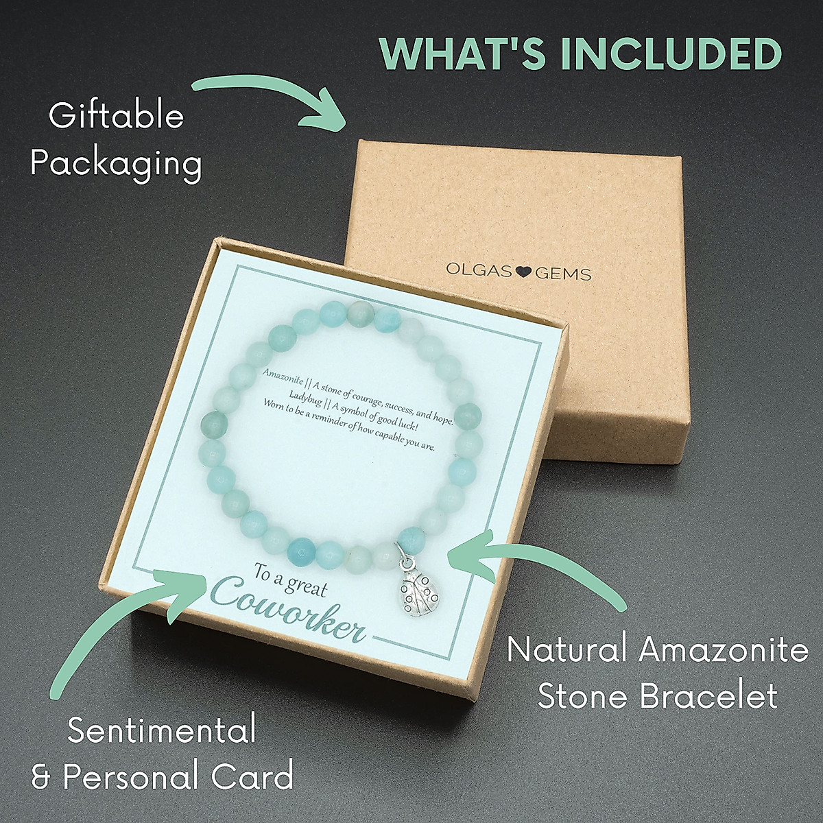 OLGAS GEMS Farewell Gifts for Coworkers Women - Goodbye and Going Away Gift for Coworkers Leaving to New Job or Retirement. Includes a Beautiful Sentimental Card