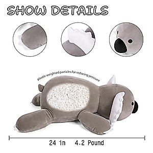 24" 4.2lbs Koala Weighted Stuffed Animals,Cute Cuddle Plushie Toy Weighted Koala Plush Throw Pillow for Children Kids Adults(Koala)