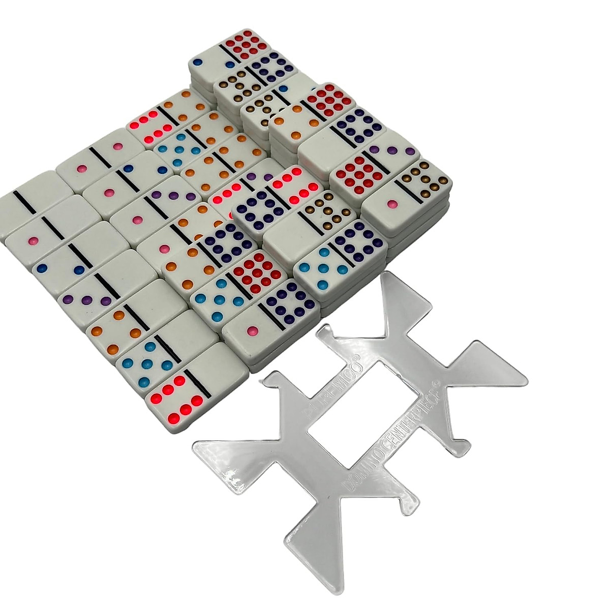 University Games | ChickenFoot Double 9 Color Dot Professional Size Dominoes for 1 to 8 Players Ages 6 and up