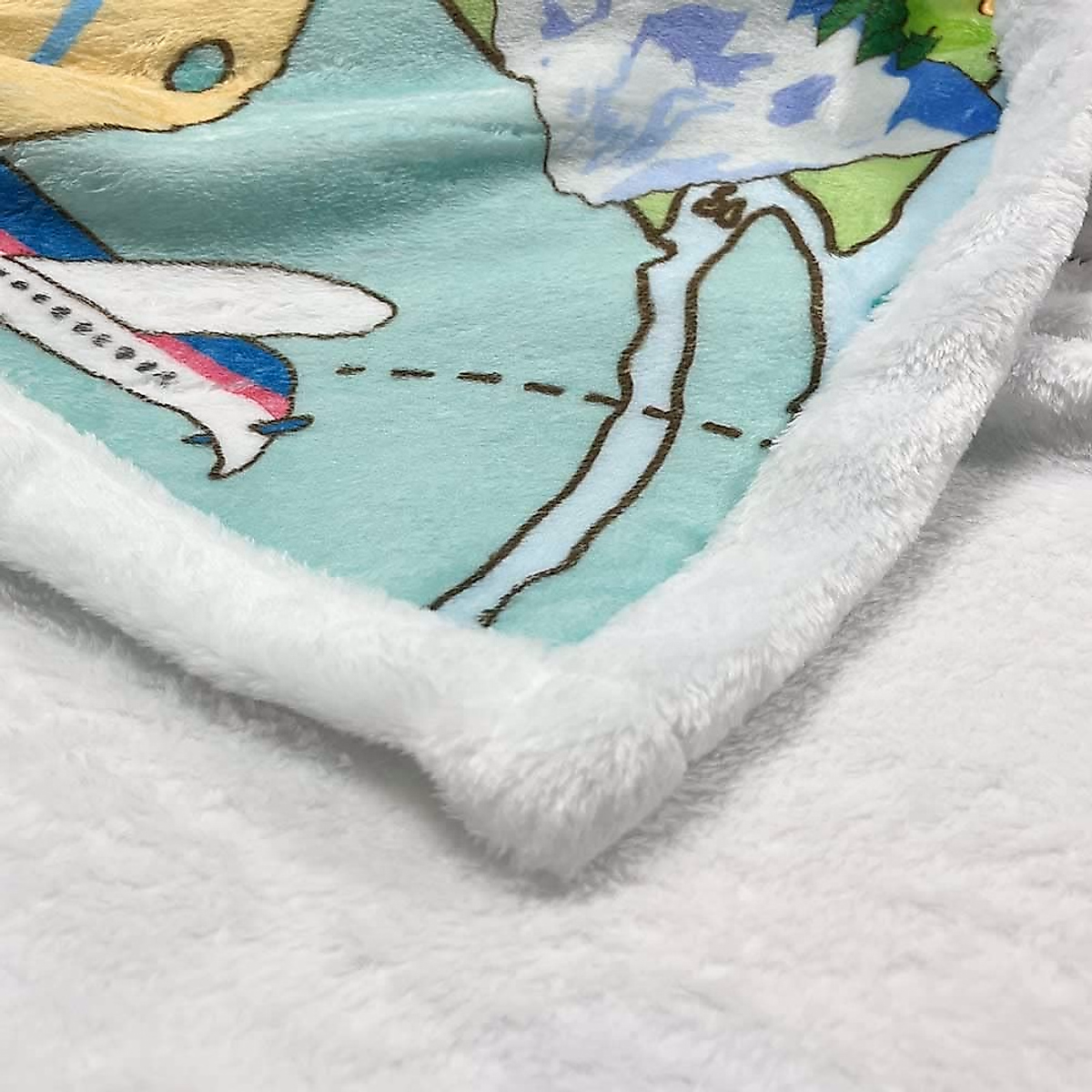 Kids Map of The United States Throw Blanket, Fun Facts Geography USA Map Camping Blankets and Throws for Bed, Animal Map Fleece Flannel Blanket for Sofa Couch Girls Boys Children Room Decor,50X60in