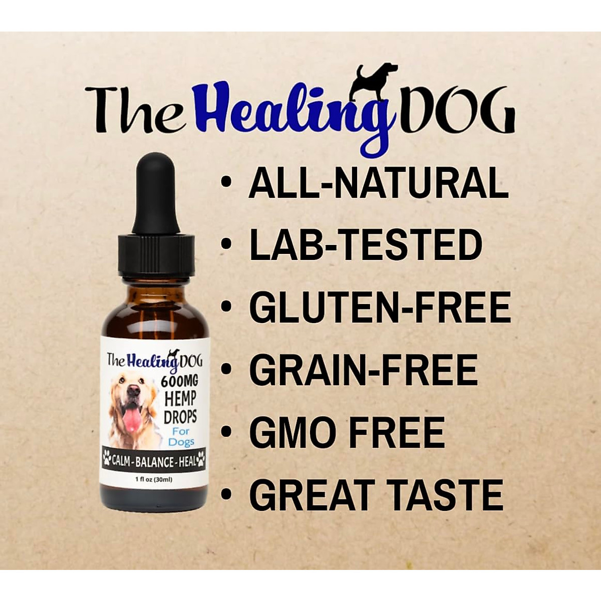 The Healing Dog: Hemp Drops for Dogs - 600mg