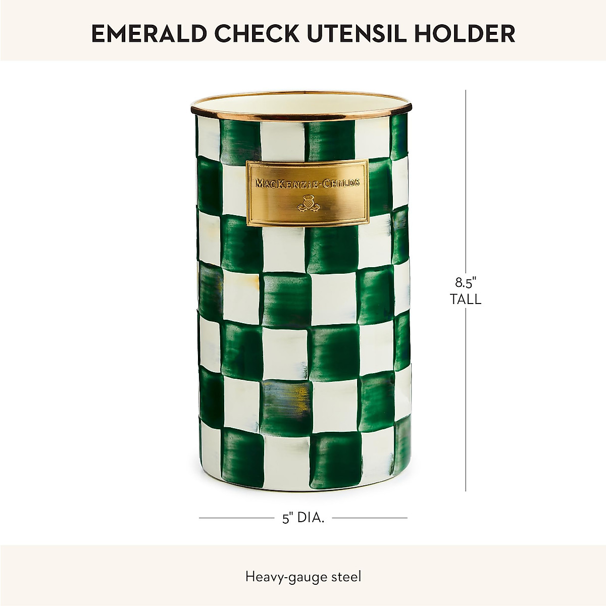 MACKENZIE-CHILDS Courtly Check Enamel Utensil Holder, Cute Holder for Utensils