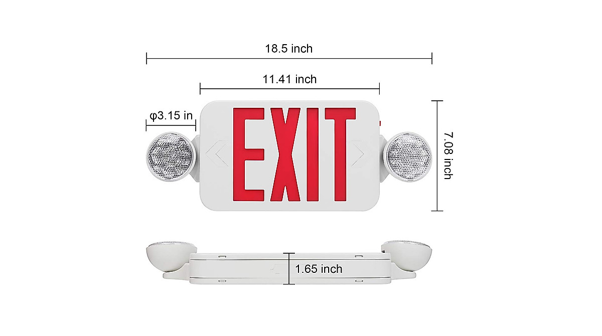 Emergency LED Exit Sign with Adjustable Heads