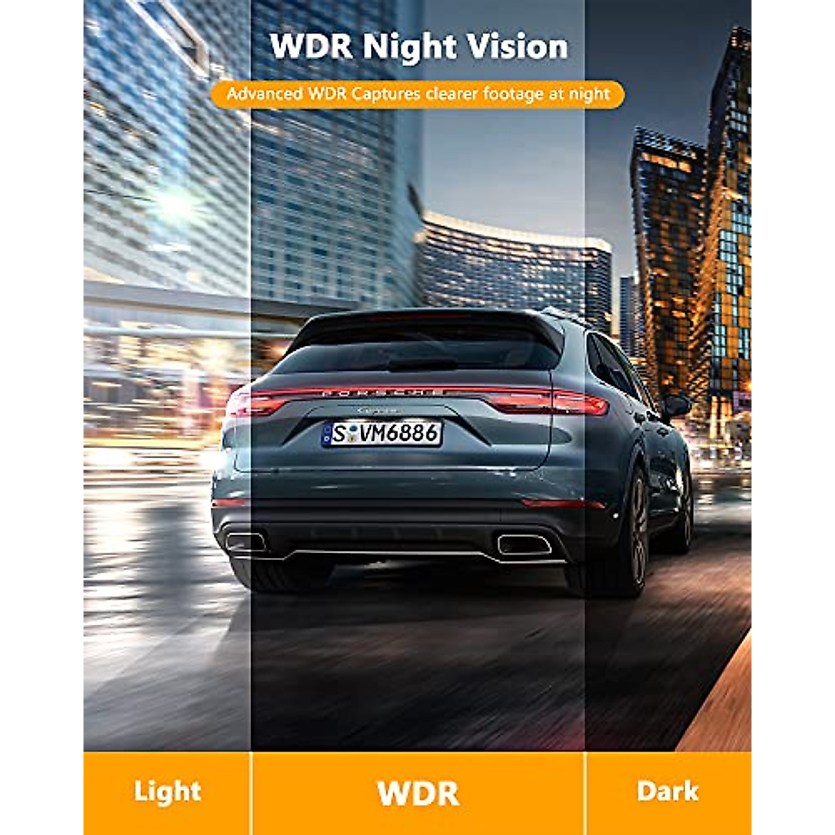 LAMTTO 1080P Full HD Dash Cam Front and Rear with SD Card, Dual Dash Camera for Cars, 2.45" IPS Screen Car Camera with Waterproof Backup Cam, WDR Motion Detection Parking Monitor G-Sensor