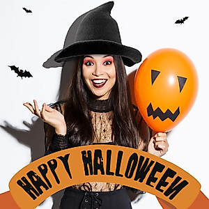 Edoneery Halloween Witch Hat for Women Wide Brim Foldable Pointed Cap for Halloween Party Costume Accessory
