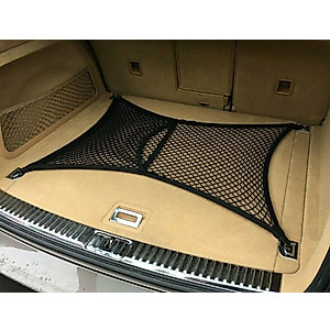 EACCESSORIES EA Trunk Organizer Cargo Net for Porsche Cayenne 2011-2023 - Floor Style Cargo Net for SUV - Premium Mesh Elastic Car Trunk Organizer Vehicle Carrier Storage - Compatible with Cayenne