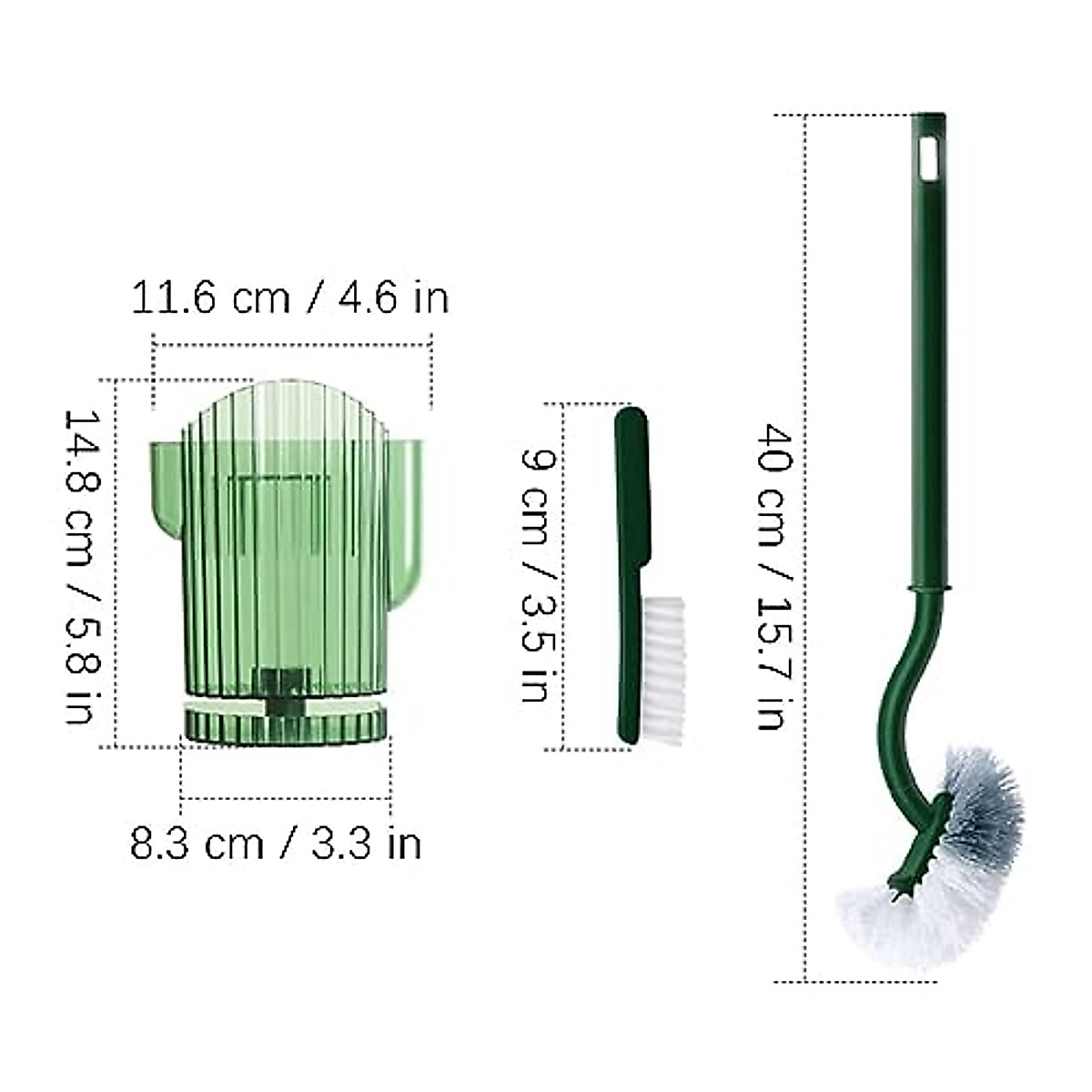 SAAKO 2 in 1 Toilet Bowl Brush Plastic Toilet Brush Creative Clear Holder Toilet Cleaner Brush Bathroom Decor Accessories