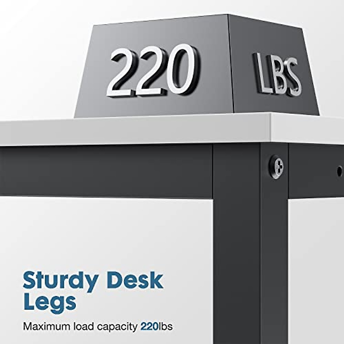 OLIXIS Simple Study L Shaped Desk, 50 inch, White