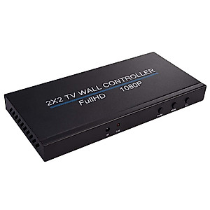 2X2 Video Wall Controller, HDMI high-Definition Seamless Splicing Professional Processor, 180 Degree Rotating TV Wall Display Screen 2x2, 1x2, 1x3, 1x4, 2x1, 3x1, 4x1 Multiple Splicing Modes