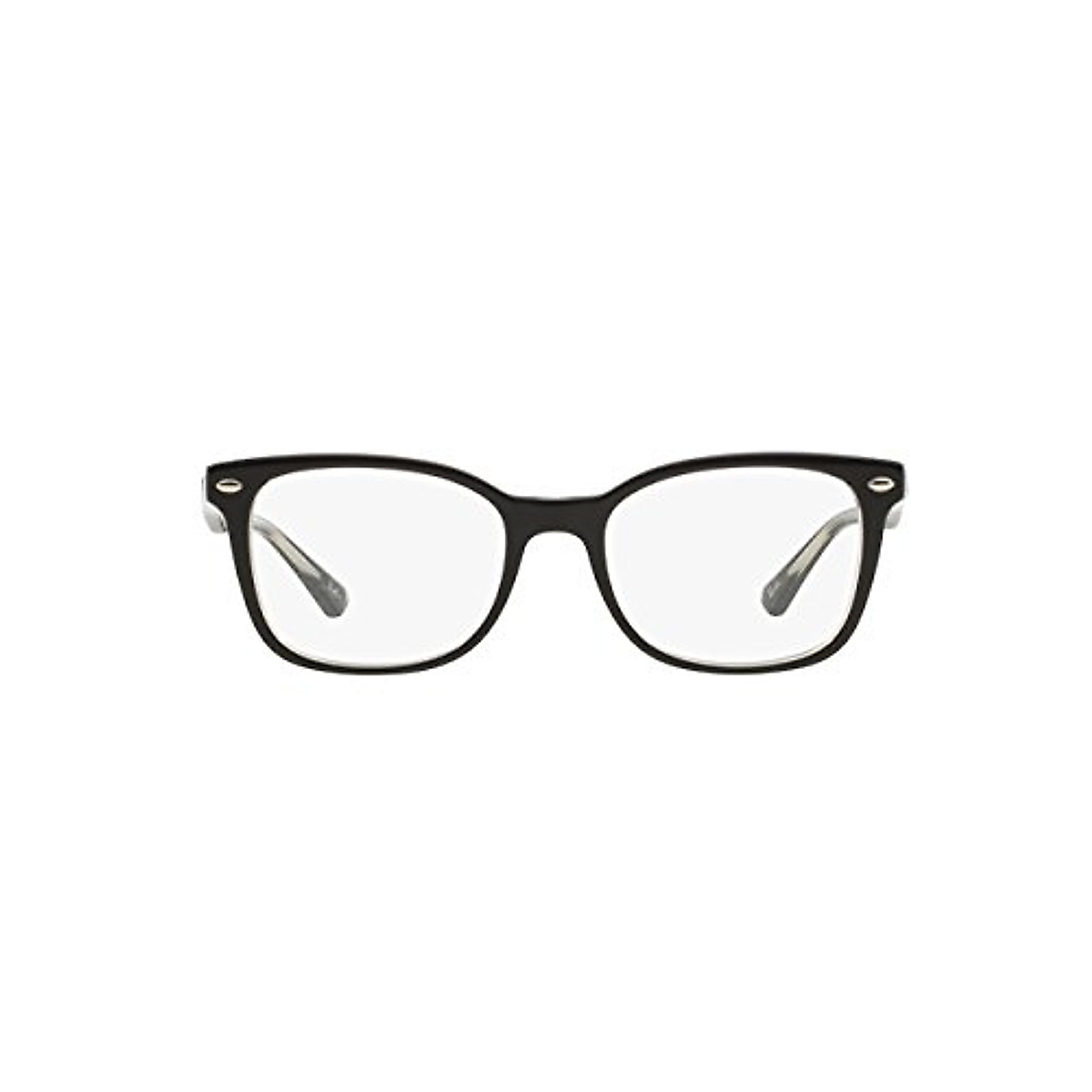 Ray-Ban RX5285 Square Prescription Eyeglass Frames, Black On Transparent/Demo Lens, 53 mm