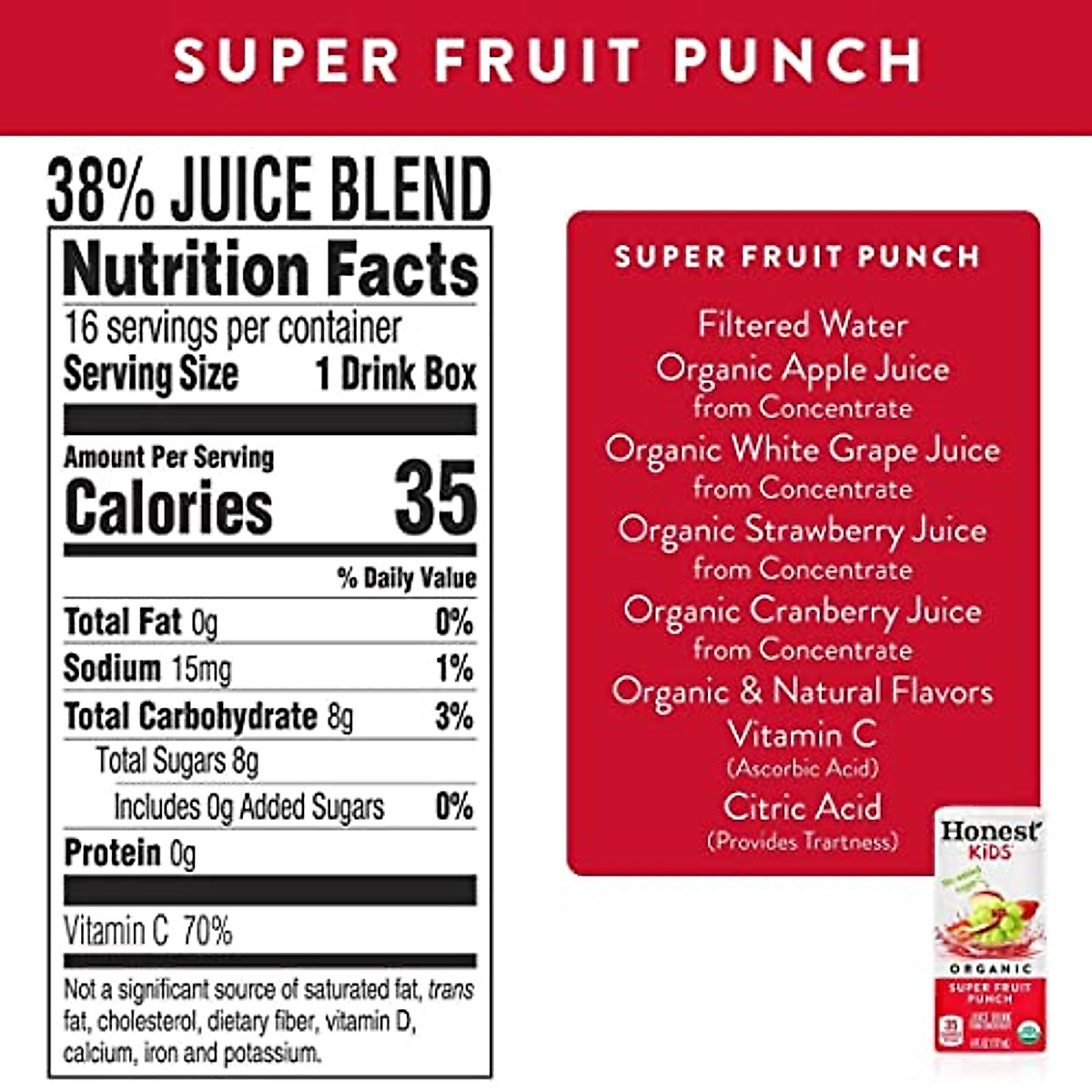 Honest kids Assorted Organic Juice Drink Variety Pack, 6 Fl Oz, (40 Count)