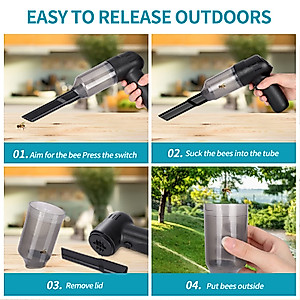 Vacuum Bug Catcher Spider and Inspect Traps Catcher with USB Rechargeable Battery Bug Pest Control, Inspections and Handheld Bug Catcher with Brush Head Fluke for Stink Bug, Beer, Pest Suction Trap