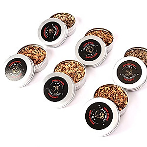 6 X 1Oz Wood Smoking Chip for Cocktail Smoker, add Flavor Wood Chips, Cocktail Flavor Apple, Oak, Pecan, Cherry, Mahogany, pear Wood six Flavors Smoker Woodchips for Blending and BBQ