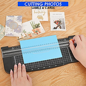 CREGEAR Paper Cutter 12 Inch Paper Trimmer with Scoring Blade, Paper Cutters for Cardstock Scrapbooking Tool with Automatic Security Safeguard and Side Ruler, Portable Paper Cutter for Crafting, Black