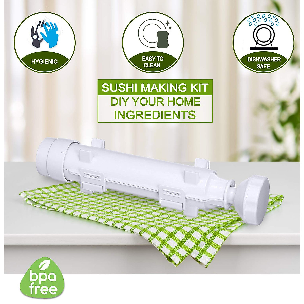 Sushi Roller Kit Sushi Maker Starter Set Sushi Bazooka Making Kit Sushi Rolling Kit in a Retail Gift Box