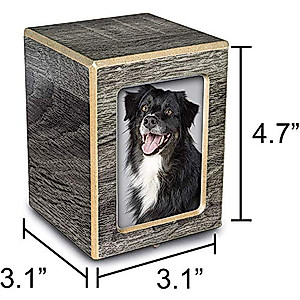 Chateau Urns - Society Collection - Photo Keepsake Cremation Urn - Memorial Box for Ashes - Small (up to 46 lbs) - Coastal Gray Finish