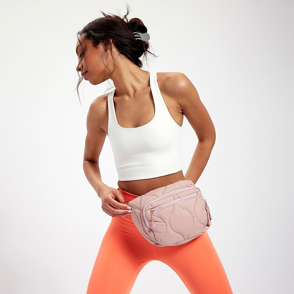 Vera Bradley Women's Featherweight Belt Bag Sling Crossbody, Rose Quartz, One Size