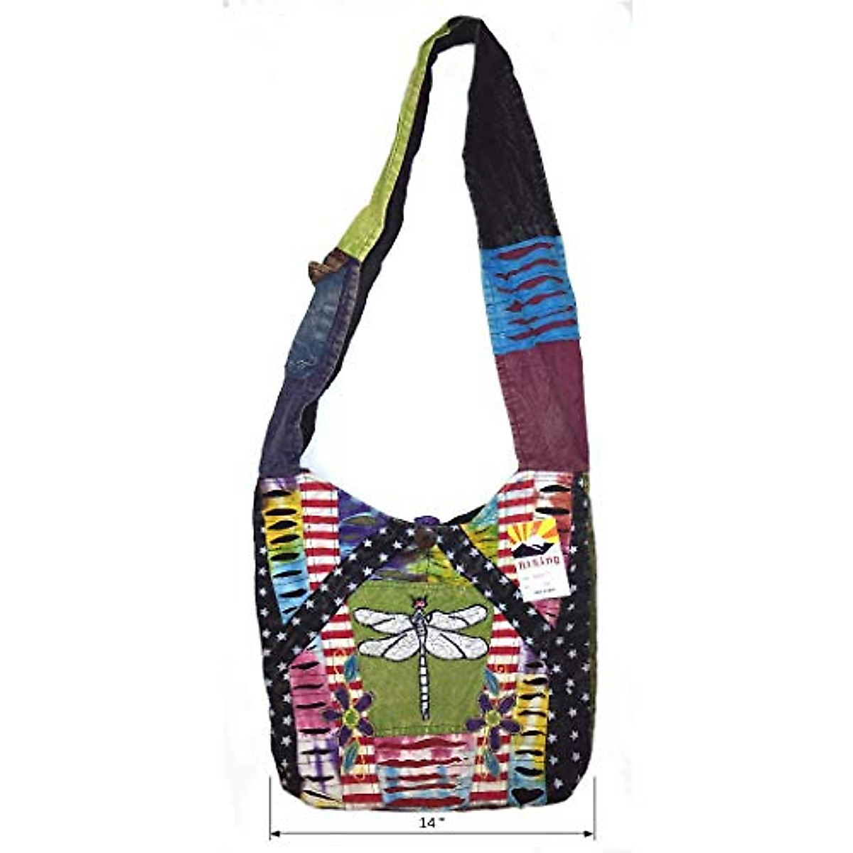 Dragonfly Cross Body Hobo Bag Handcrafted