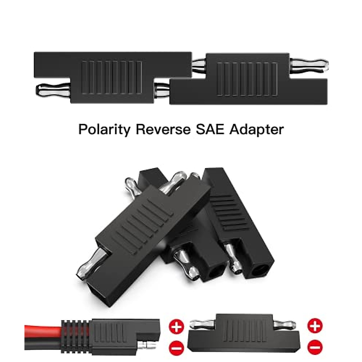 BERLAT SAE Connector SAE to SAE Polarity Reverse Quick Disconnect Cable Plug Adapter for Solar Panel Battery Power Charger - 5Pack