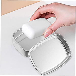 CORHAD 6pcs Square Shaped Aluminum Soap Box Food Grade Metal Storage Can Rectangular Candy Tins for Home Travel