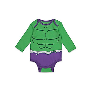 Marvel Baby Boys 5 Pack Bodysuits Hulk Spiderman Iron Man Captain America 3-6 Months