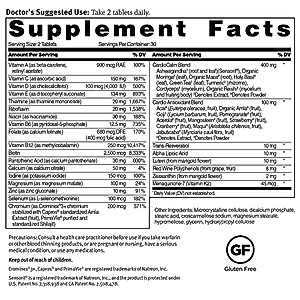 Dr. Stephen Sinatra’s Heart Healthy Multivitamin Complete for Heart, Total Body, Immune, and Mood Support and More with Essential Vitamins Plus Sensoril Ashwagandha