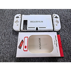 HEATFUN Protective Shell Case for Switch, Dockable White Cover Case for Switch