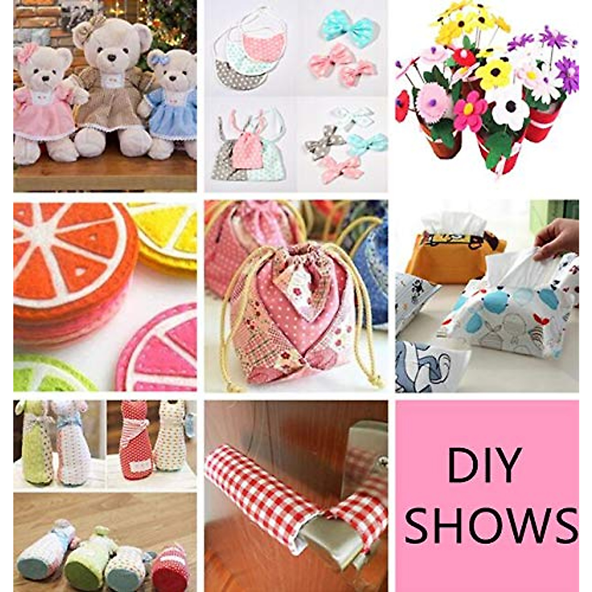 7Pcs 20" x 20" Cotton Fabric DIY Making Supplies Quilting Patchwork Fabric Fat Quarter Bundles DIY for Quilting Patchwork Cushions (Red, 20" x 20")