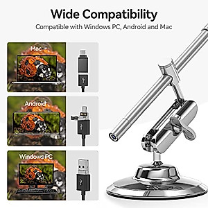 USB Digital Microscope, Teslong 10X to 200X Magnification Camera with Stand, Portable Handheld Electronic Coin Magnifier, Soldering Camera Ear Otoscope