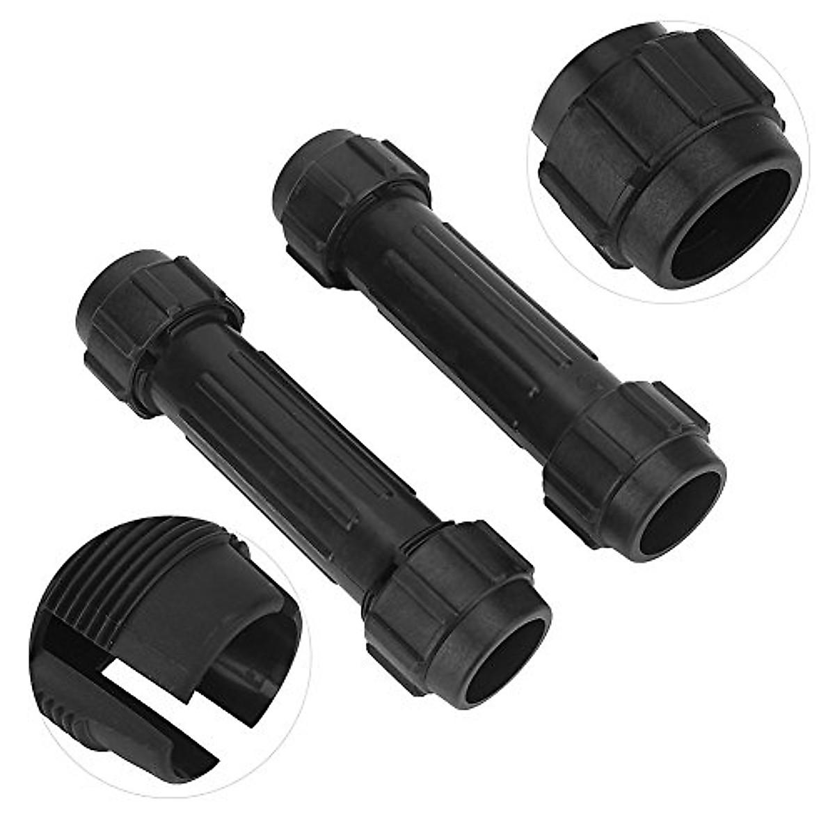 2pcs Paddle Connector Plastic Paddle Oars Shaft Connector Screw Joint Part Replacement for Inflatable Boat Kayak Canoe Paddles