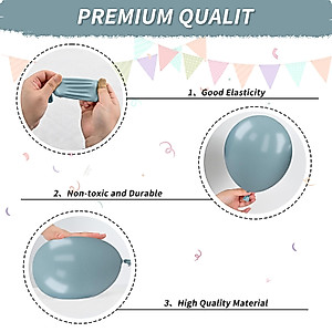 Navy Blue Silver Balloons, Dusty Blue Silver Balloons 12 Inch Retro Blue Latex Balloons for Boho Birthday Baby Shower Party Wedding Bridal Shower Anniversary Graduations Decorations Supplies