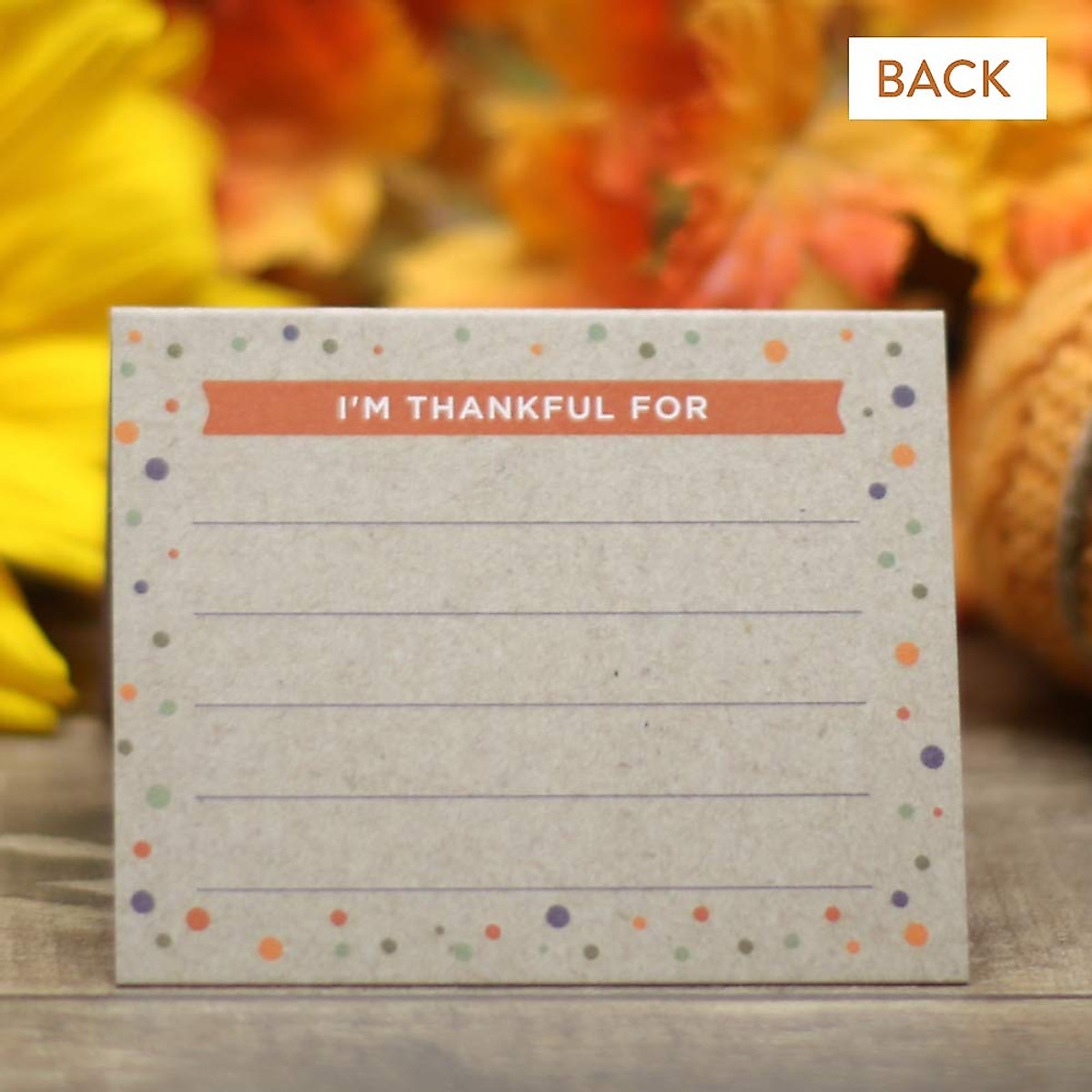 Koko Paper Co Thanksgiving Place Cards with Fill-in Gratitude Cards | Pack of 50 Cards | Printed on Heavy Card Stock.