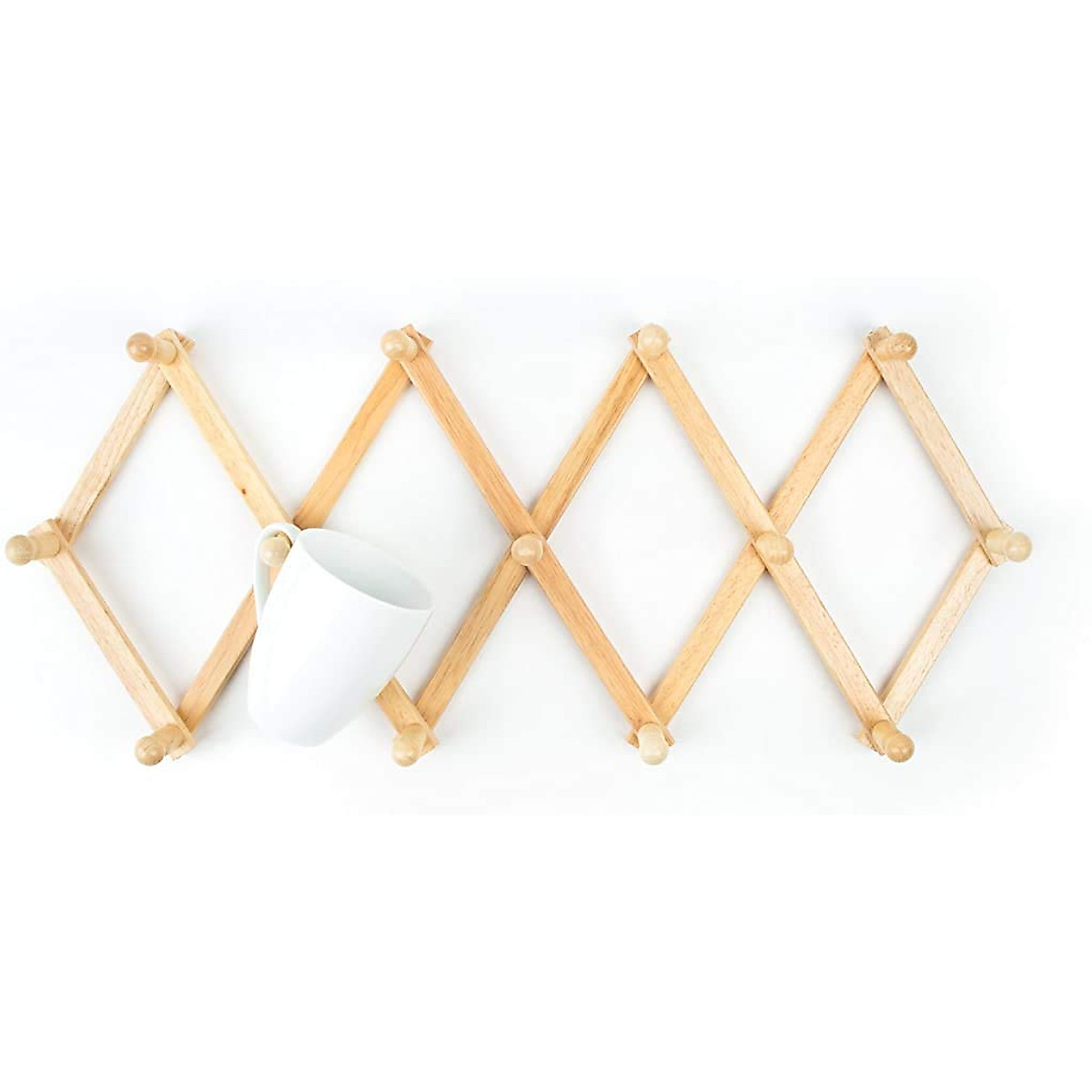 Fox Run Expanding Beechwood Coffee Mug Wall Rack