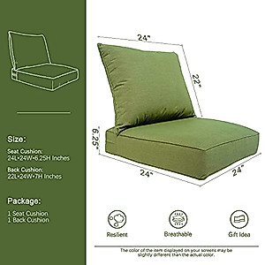 BOSSIMA Outdoor Patio Cushions Deep Seat Chair Cushions Sunbrella Furniture Cushions Camel, Canvas Heather Beige