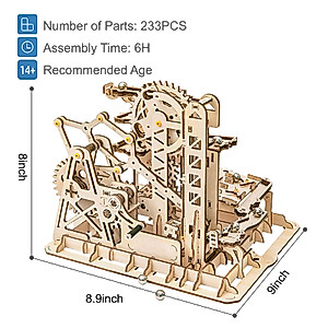 Rowood 3D Wooden Marble Run Puzzle Craft Toy, Gift for Adults & Teen Boys Girls, Age 14+, DIY Model Building Kits - Tower Coaster(Marble Climber)