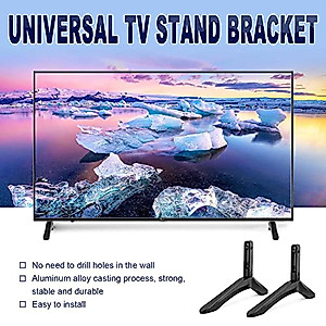 Universal TV Stand Legs, Table Top TV Stand Base Replacement Legs for Most 27 to 55 Inch LCD LED Samsung LG Sony VIZIO TCL KONKA TVs, with Cable Management, Hold up to 99lbs - Black…