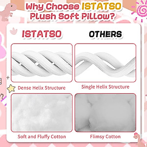 ISTATSO Dragon Plush Toys - Dragon Plushies Throw Pillow Dragon Stuffed Animal Dragon Hugging Dragon Soft Dragon Doll Gift for Kids（Pink）