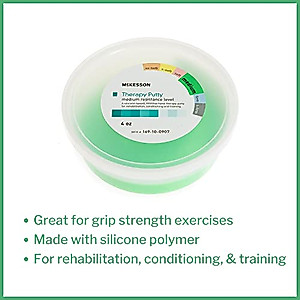 McKesson Therapy Putty - Medium Resistance for Fingers, Hands, and Wrist – Exercise Rehabilitation Occupational Therapy Tool - 4 oz, 1 Count