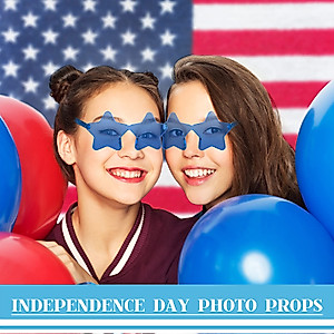 CHENGU 2 Pcs Star Shape Rimless Sunglasses Transparent Candy Color Sunglasses Party Favor star glasses for Women(Blue)