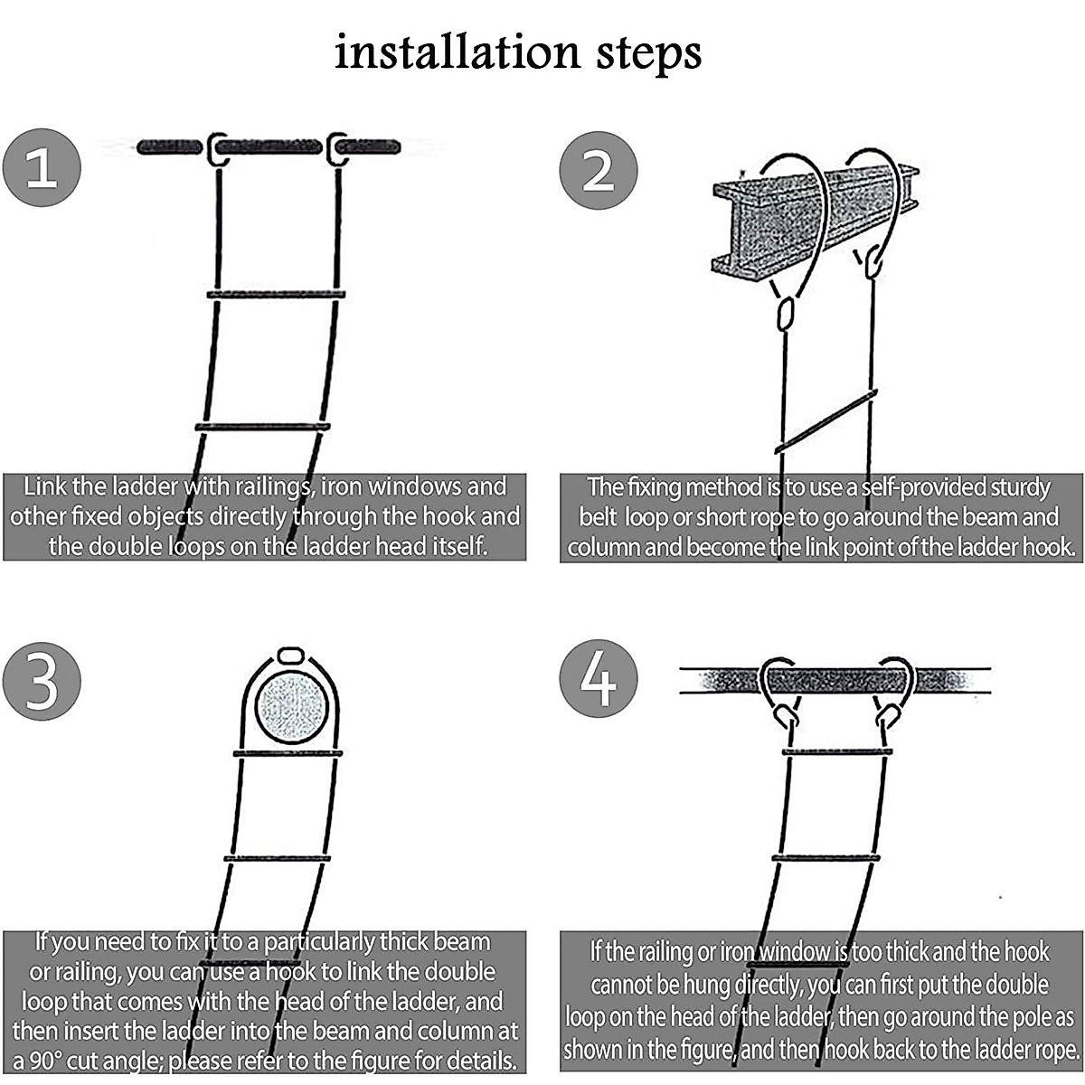 Safety Ladder,Reusable Escape Rope Ladder, Emergency Fire Escape Ladders, Nylon Home Climbing Engineeladder Escape from Window and Balcon/a/8M