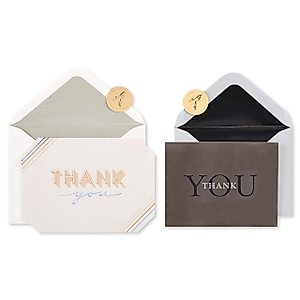 Papyrus Thank You Cards with Envelopes, Business (2-Count)