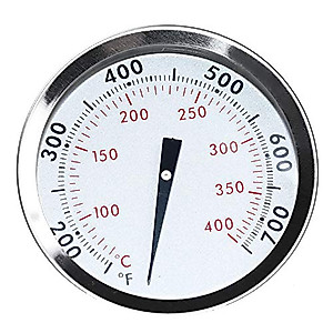 67088 67731 Thermometer with Tab Replacement for Weber Genesis 300, II and Summit Series, 2-3/8" Diameter Center Mount Thermostat Replace Genesis E/S-310, E/S-330, Lid Temperature Gauge Replacement