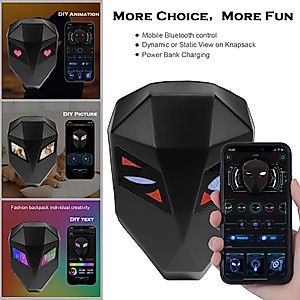 Ruconla LED Backpack, Laptop Bag Motorcycle Riding Backpack Hard Shell Travel Bag LED Motorbike Luggage Bags, High-Capacity Helmet Waterproof Backpack Laptop Bag With Programmable Screen