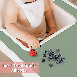 Kalovin High Chair Placemat for IKEA Antilop Baby High Chair, Silicone Placemats, High Chair Tray Finger Foods Placemat for Babies, Toddlers (Sage)