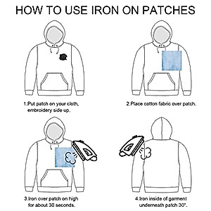 Black Rose Fabric Patches Rose Flower Repair Patches 4 Size Sew on or Iron on Applique Patches for Jacket Jeans Clothes Hats Shoes Bags (8 Pieces)