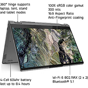 2021 Newest Lenovo ThinkBook 14s Yoga 2 in 1 Laptop, 14.0" FHD IPS Touchscreen, i5-1135G7, 8GB RAM, 256GB PCIe SSD, Fingerprint Reader, Backlit Keyboard, WiFi 6, Windows 10 Professional, Pen Included