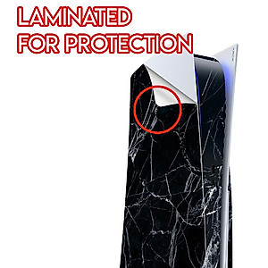 ITS A Skin Skins Compatible with Sony Playstation 5 Console Disc Edition - Protective Decal Overlay Stickers wrap Cover - Black Marble Granite White